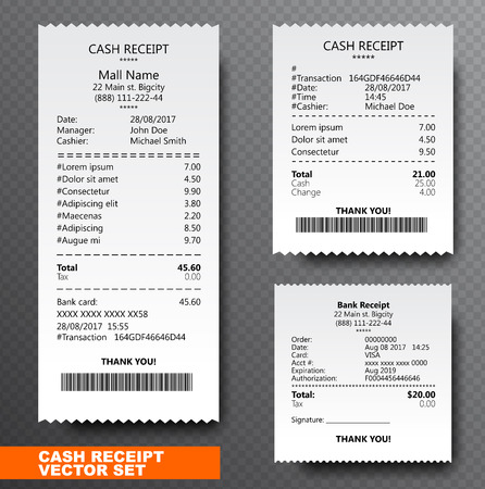 Vector of Set Paper check, reciept and - ID:85127213 - Royalty Free ...