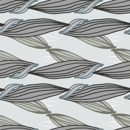 Geometric linear leaves shape seamless pattern. Abstract line art ...
