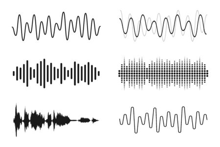 Vector of Set of sound waves. Analog and - ID:1-148647486 - Royalty ...
