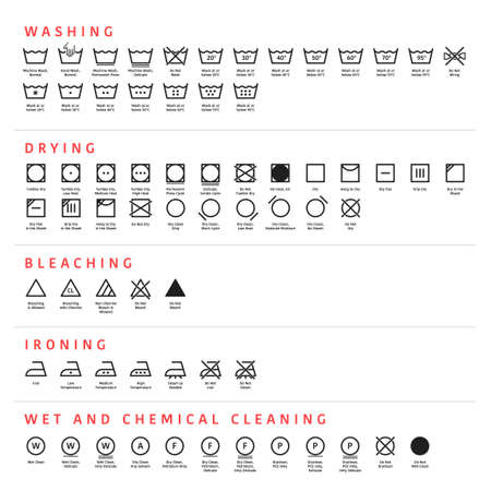 Vector of Laundry symbols, care symbols. - ID:1-180495599 - Royalty ...