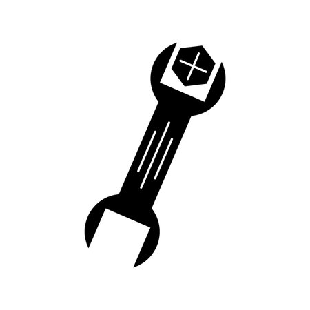 wrench and screw tools repair support mechanical icon vector ...