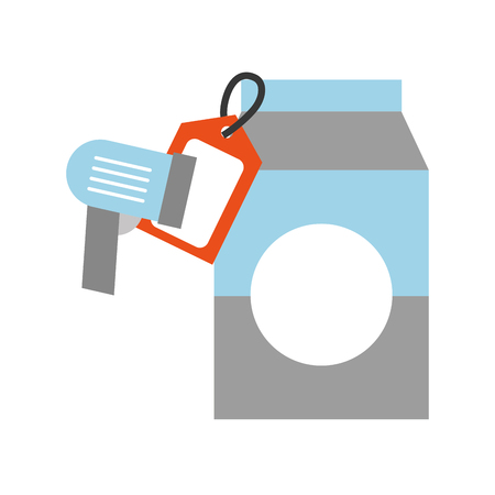 juice box carton drinking price tag and barcode scanner vector ...