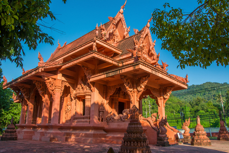 Red clay Temple - Wat Ratchathammaram on Koh Samui island, Thailand ...