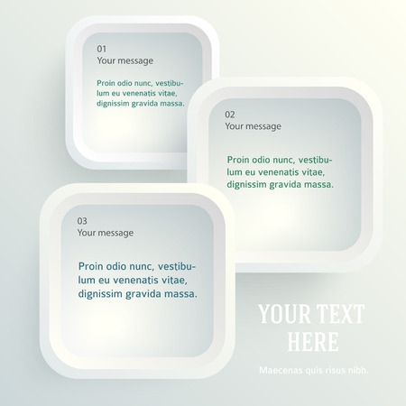 Rounded squares with drop shadows and space place for your text on grey ...