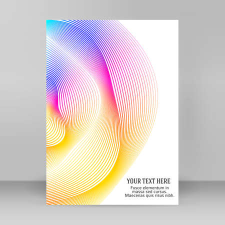 Design element Curved sharp corners wave many lines. Abstract vertical ...