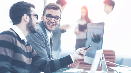 business team discussing marketing schemes in the workplace on the ...