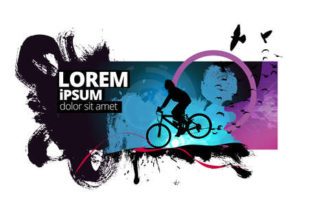 Sport background with active young person for internet banners, social ...