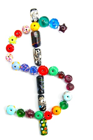 dollar sign made of glass beadsの写真素材 [40008725747] - イメージマート