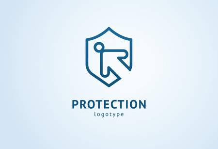 Shield icon. Vector flat style illustration Abstract business security ...