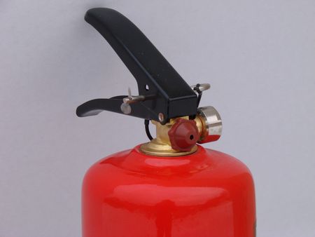 Red handy dry contained extinguisher - Stock Image - Everypixel