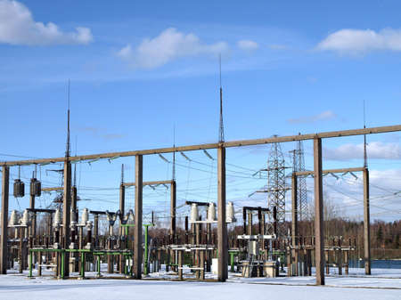 High voltage transformer facility - Stock Image - Everypixel