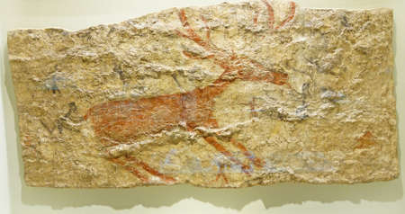Hunting scenes from neolithic paintings of Catalhoyuk, 6500 BCE, Museum ...