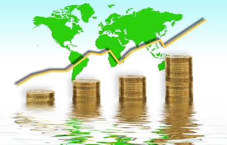 Global economy is recovering: arrow graph going up - Stock Image ...