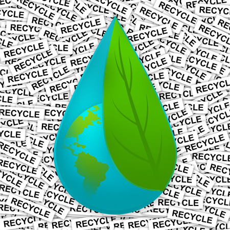 Water Drop With The Earth Inside Cover By Green Leaf For Save Water ...