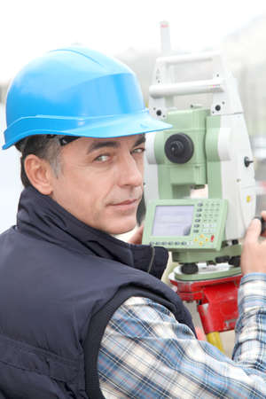 Geometer with measure instrument - Stock Image - Everypixel