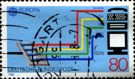 GERMANY - CIRCA 1988 A stamp printed in German Federal Republic ...