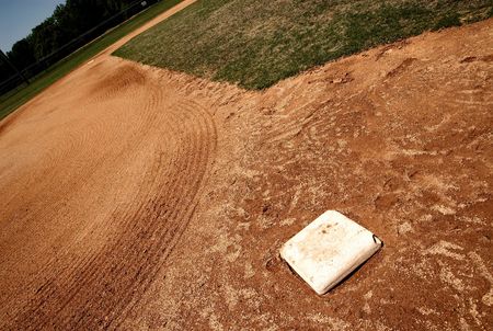 third base on baseball infield - Stock Image - Everypixel