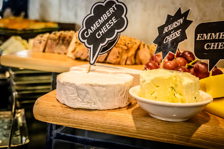 Cheese and biscuits and grapes - Stock Image - Everypixel