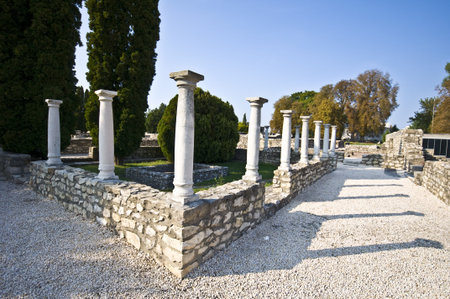 roman ruins in Budapest, called Aquincum in roman times - Stock Image ...