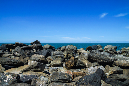 Stone for storm surge protection - Stock Image - Everypixel