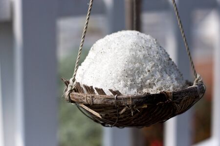 SALT MINE in a carrying pole - Stock Image - Everypixel