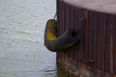 Ship mooring on the Genesee river at Turning Point Park. - Stock Image ...