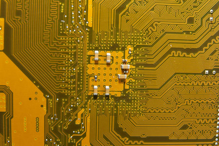 yellow Curcuit of electrical board - Stock Image - Everypixel