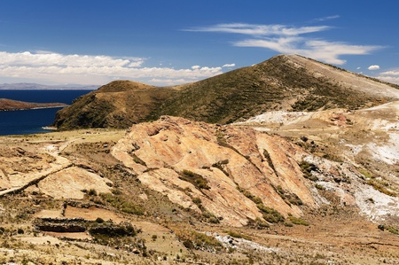 Bolivia – Inca prehistoric ruins on the Isla del Sol, on the Titicaca ...