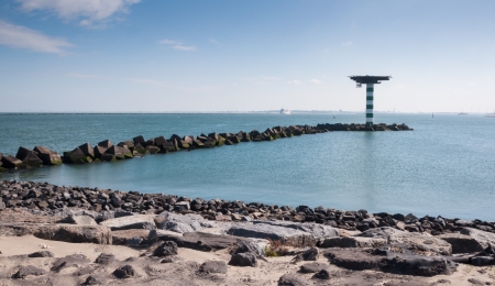 Block dam near Maasvlakte 2, the port of Rotterdam's land reclamation ...