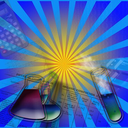 A pop montage of colorful elements inferring the topic of science or ...