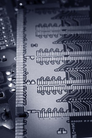 Close up of back side of computer ddr memory - Stock Image - Everypixel