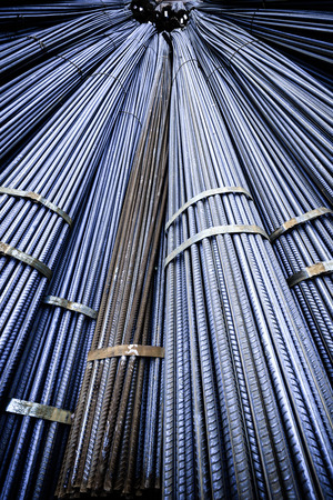 texture of steel rods used in construction to reinforce concrete ...