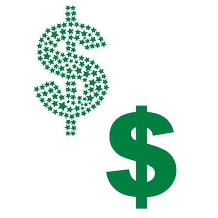 Vector Illustration of a US dollar sign and a star spangled dollar sign ...