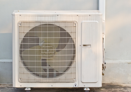 White metal air compressor - Stock Image - Everypixel