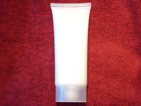 Skin care lotion / cream / moisturizer without label set on a deep ...