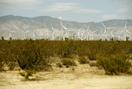 California Wind Power Plant in Mojave Valley. Raw Dry California ...