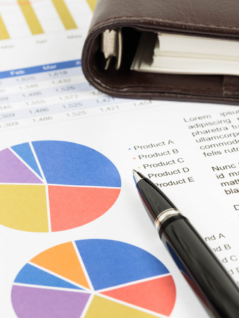 Market share report pie chart graph analysis - Stock Image - Everypixel